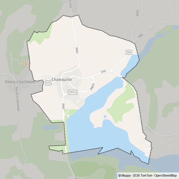 Plattegrond Chamouille : kaart van Chamouille (02860) en praktische info