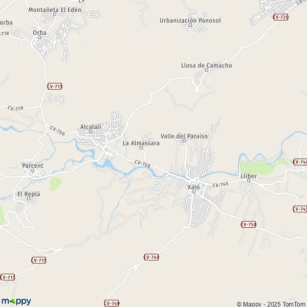 Plattegrond Alcalalí : kaart van Alcalalí (03723) en praktische info