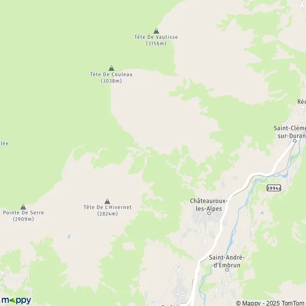 Plattegrond Châteauroux-les-Alpes : kaart van Châteauroux-les-Alpes ...