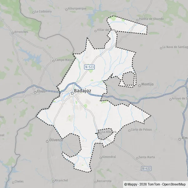 Plattegrond Badajoz : kaart van Badajoz (06001) en praktische info