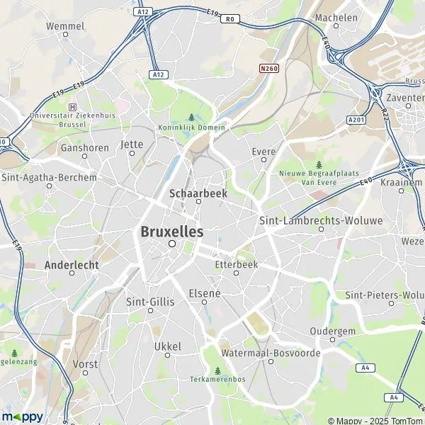 Plattegrond Brussel-Luxemburg : kaart van Brussel-Luxemburg (Station ...