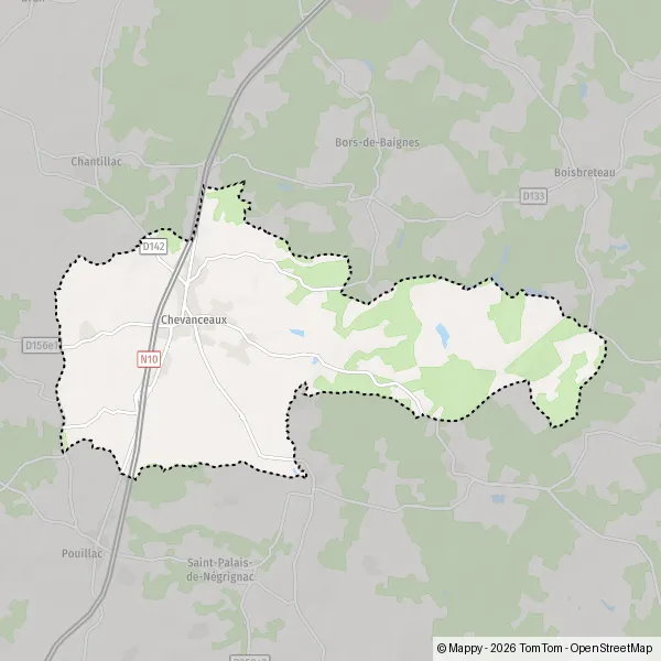 Plattegrond Chevanceaux : kaart van Chevanceaux (17210) en praktische info