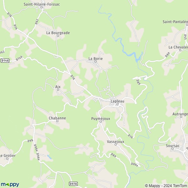 Plattegrond Lapleau : kaart van Lapleau (19550) en praktische info