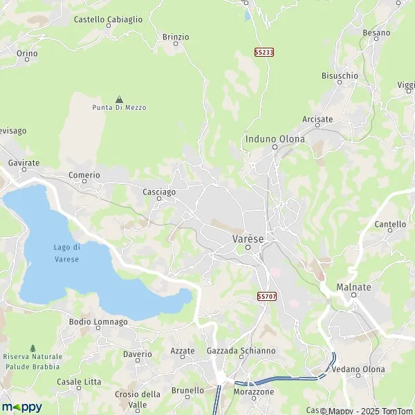 Plattegrond Varese : kaart van Varese (21100) en praktische info