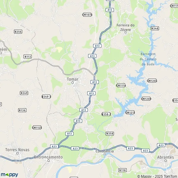 Plattegrond Tomar : kaart van Tomar (2300) en praktische info