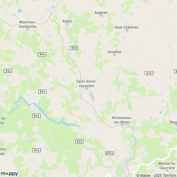 Plattegrond Saint-Dizier-Leyrenne : kaart van Saint-Dizier-Leyrenne ...