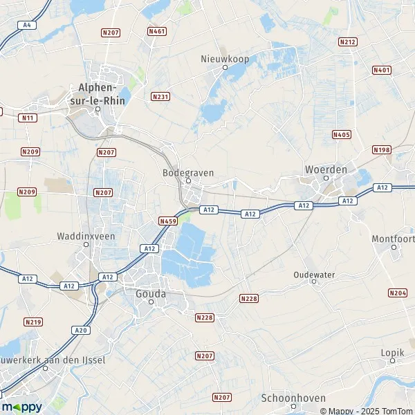 Plattegrond Bodegraven-Reeuwijk : kaart van Bodegraven-Reeuwijk (2411 ...