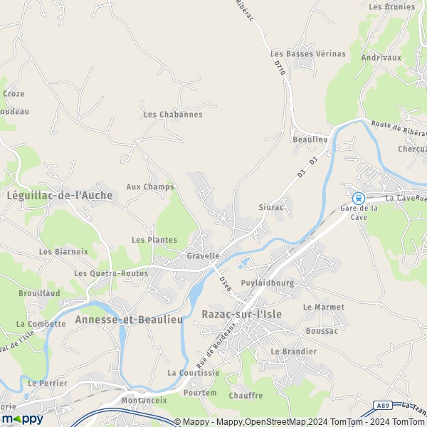 Plattegrond Annesse-et-Beaulieu : kaart van Annesse-et-Beaulieu (24430 ...