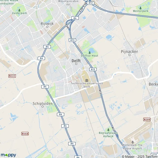 Plattegrond Delft : kaart van Delft (2611) en praktische info