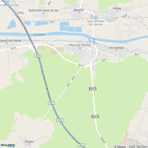 Plattegrond Pont-de-l'Arche : kaart van Pont-de-l'Arche (27340) en ...