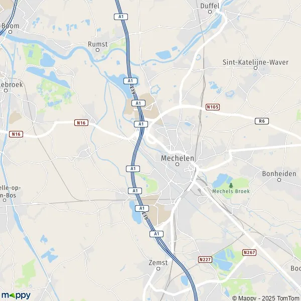 Plattegrond Mechelen : kaart van Mechelen (2800) en praktische info
