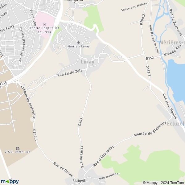 Plattegrond Luray : kaart van Luray (28500) en praktische info