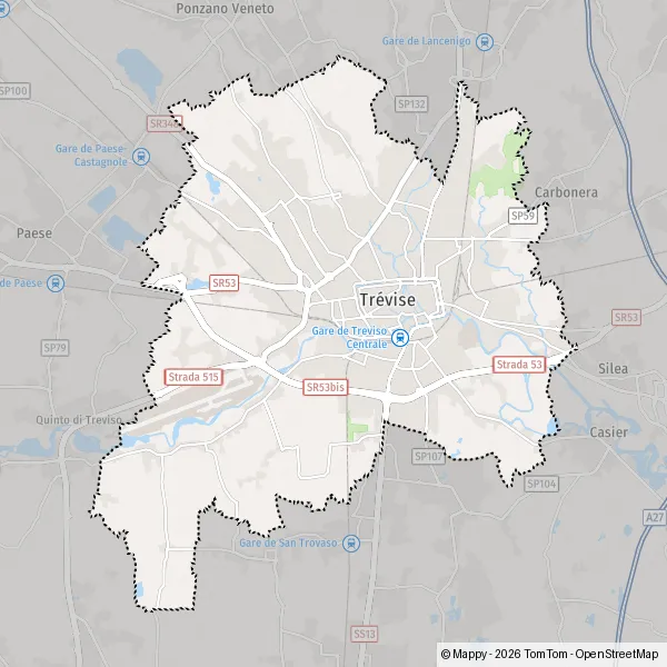 Plattegrond Treviso : kaart van Treviso (31100) en praktische info