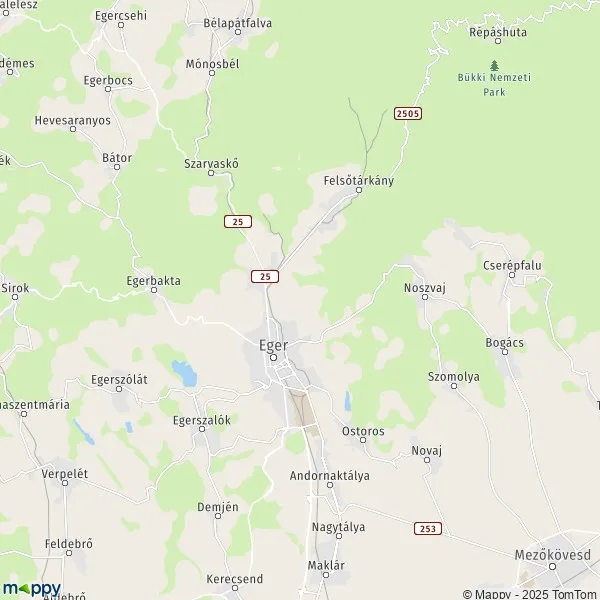 Plattegrond Eger : kaart van Eger (3300) en praktische info