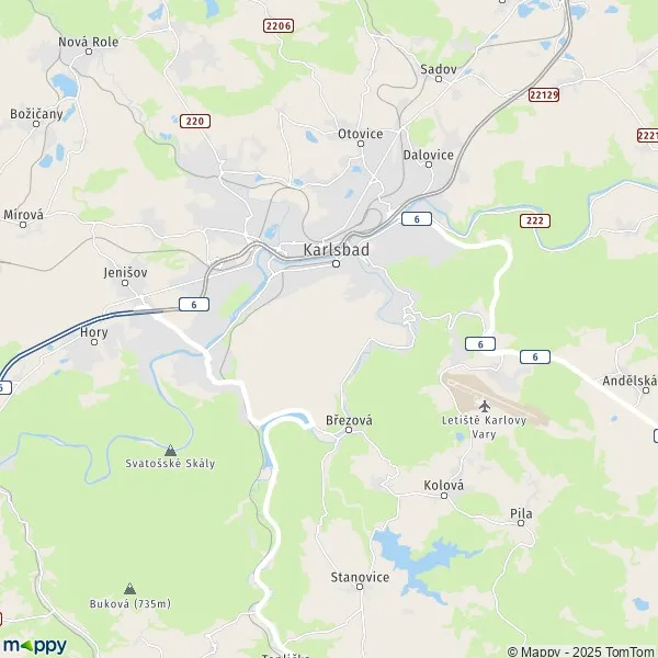 Plattegrond Karlsbad : kaart van Karlsbad (360 01) en praktische info