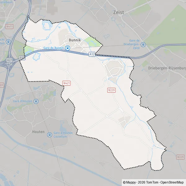 Plattegrond Bunnik : kaart van Bunnik (3703) en praktische info