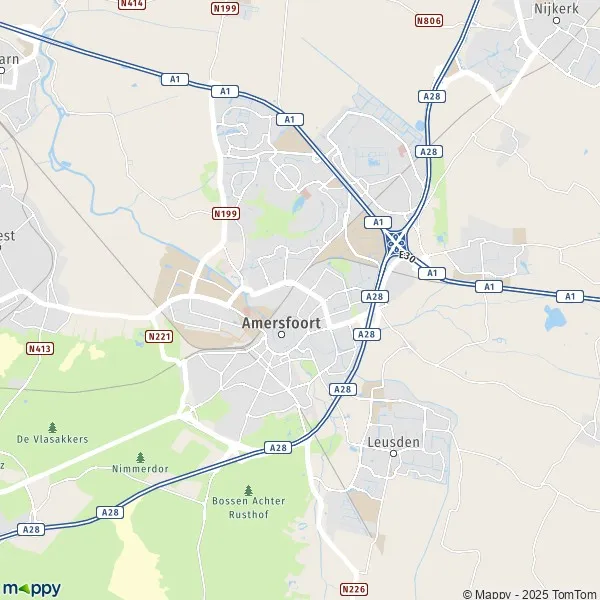 Plattegrond Amersfoort : kaart van Amersfoort (3741) en praktische info