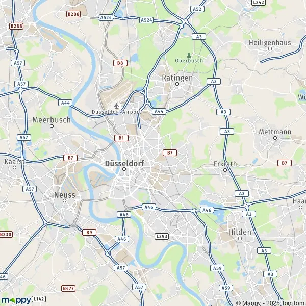 Plattegrond Dusseldorf : kaart van Dusseldorf (40210) en praktische info
