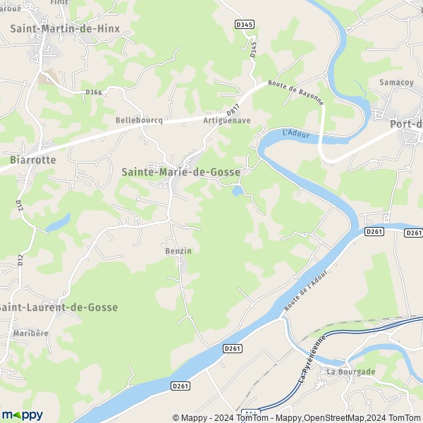 Plattegrond Sainte-Marie-de-Gosse : kaart van Sainte-Marie-de-Gosse ...