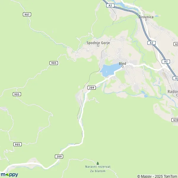 Plattegrond Bled : kaart van Bled (4260) en praktische info