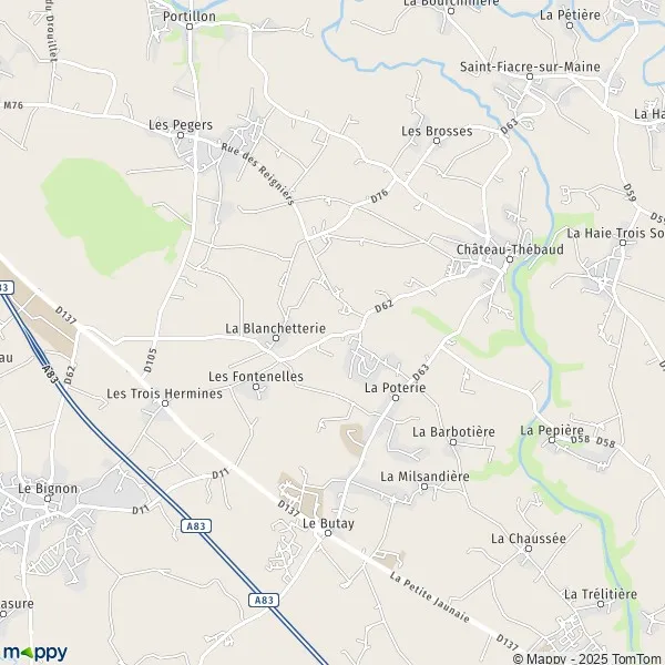 Plattegrond Château-Thébaud : kaart van Château-Thébaud (44690) en ...