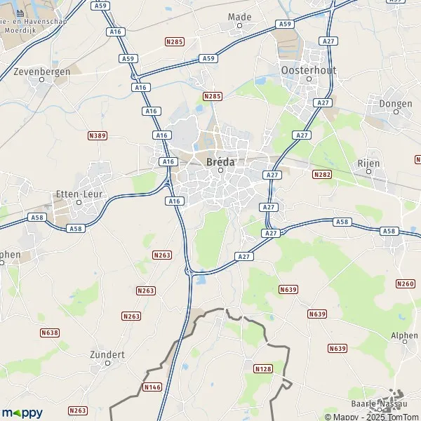 Plattegrond Breda : kaart van Breda (4811) en praktische info