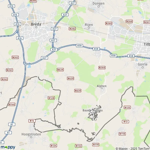 Plattegrond Alphen-Chaam : kaart van Alphen-Chaam (4855) en praktische info