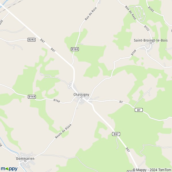 Plattegrond Chassigny : kaart van Chassigny (52190) en praktische info