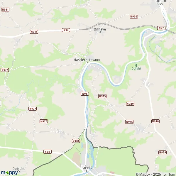 Plattegrond Hastière : kaart van Hastière (5540) en praktische info