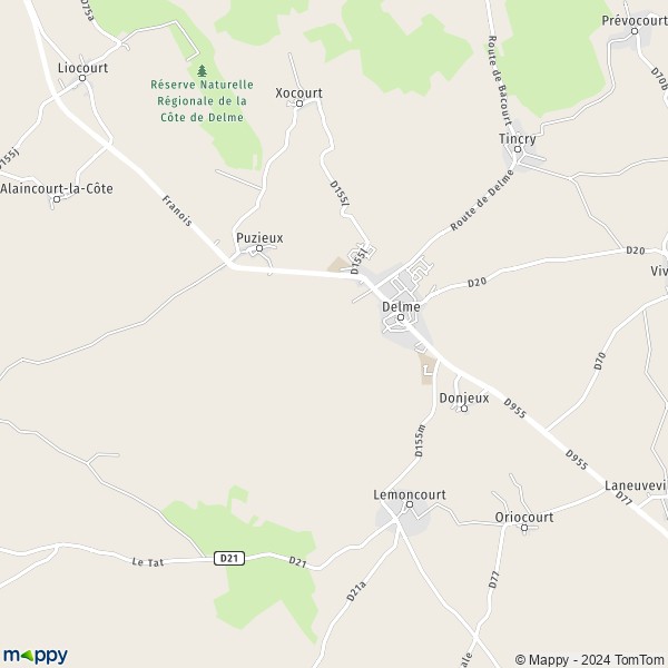 Plattegrond Delme : kaart van Delme (57590) en praktische info