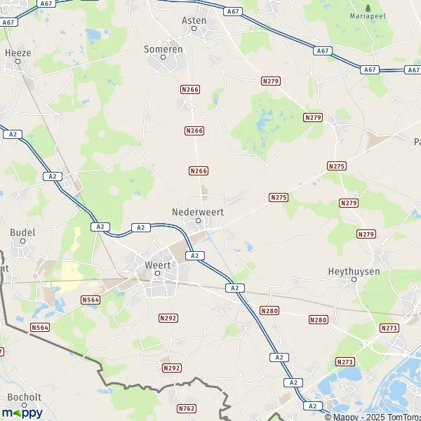 Plattegrond Nederweert : kaart van Nederweert (6031) en praktische info