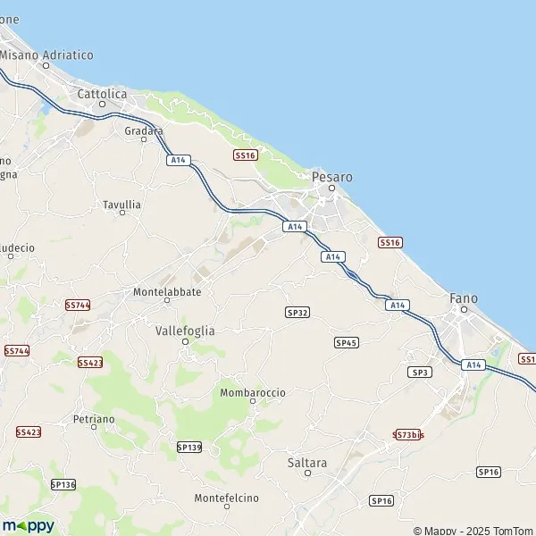 Plattegrond Pesaro : kaart van Pesaro (61024) en praktische info