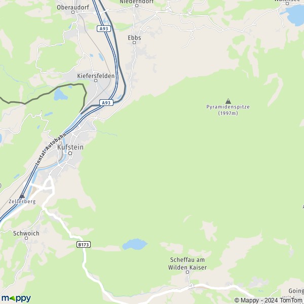Plattegrond Kufstein : kaart van Kufstein (6330) en praktische info