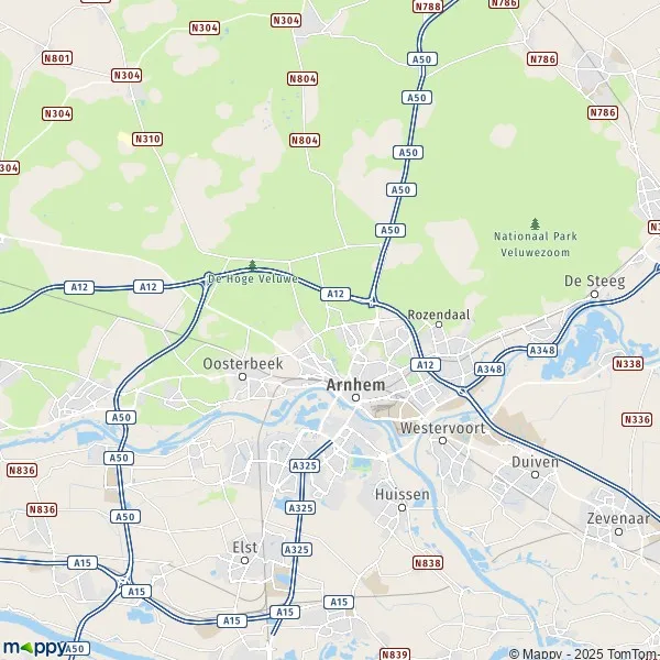Plattegrond Arnhem : kaart van Arnhem (6661) en praktische info