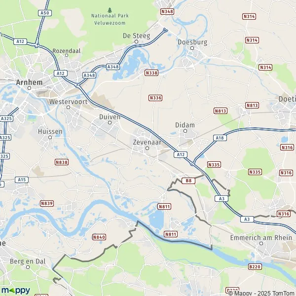 Plattegrond Zevenaar : kaart van Zevenaar (6901) en praktische info