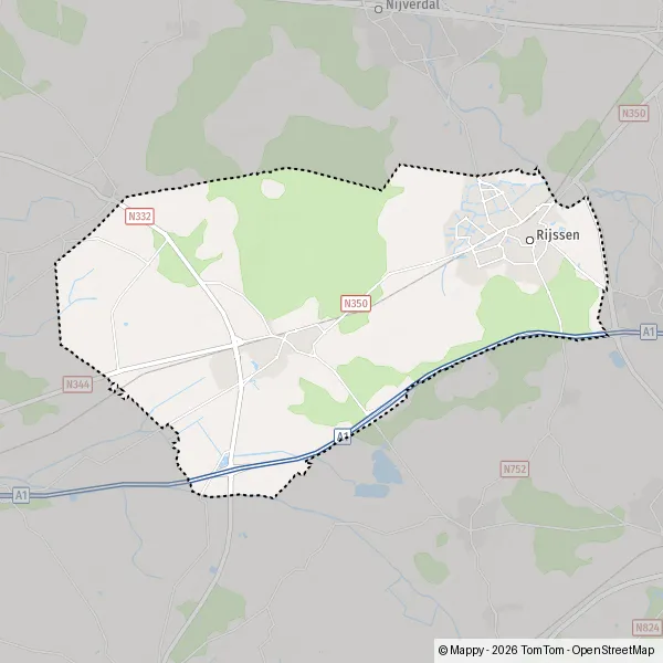 Plattegrond Rijssen-Holten : kaart van Rijssen-Holten (7451) en ...