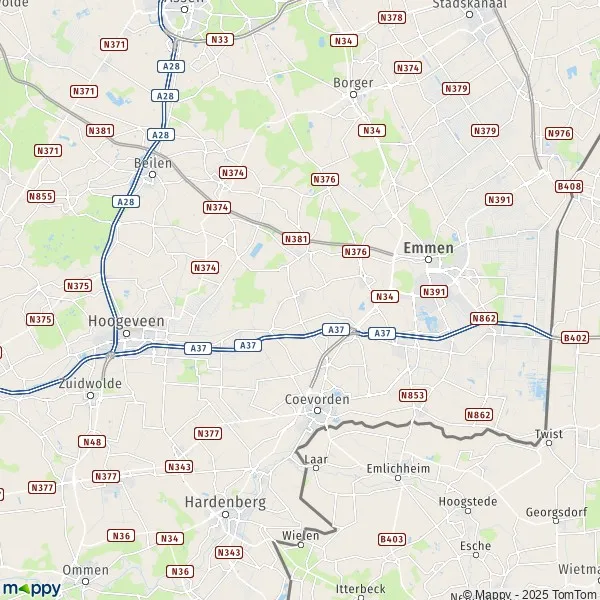 Plattegrond Coevorden : kaart van Coevorden (7741) en praktische info