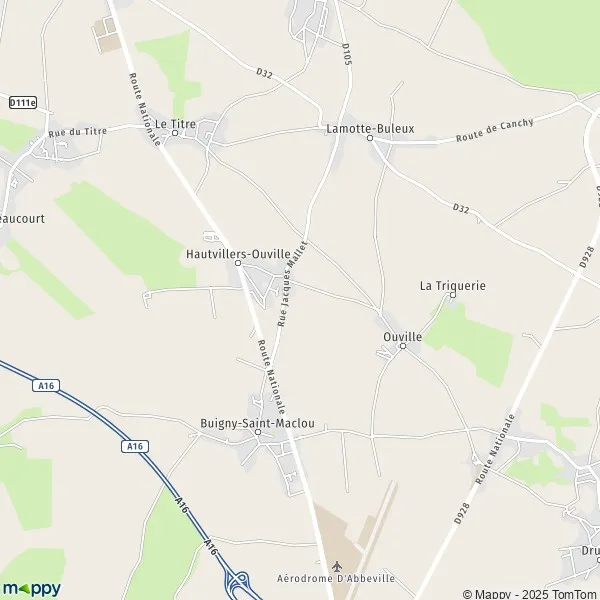 Plattegrond Hautvillers-Ouville : kaart van Hautvillers-Ouville (80132 ...