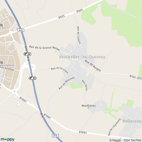 Plattegrond Vauchelles-les-Quesnoy : kaart van Vauchelles-les-Quesnoy ...