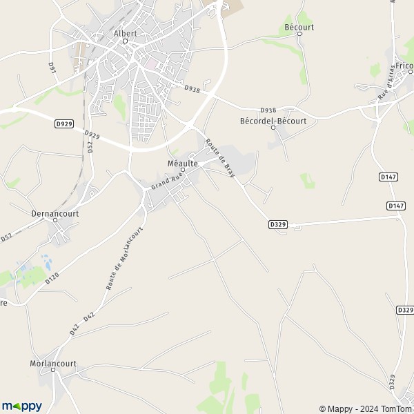 Plattegrond Méaulte : kaart van Méaulte (80300) en praktische info