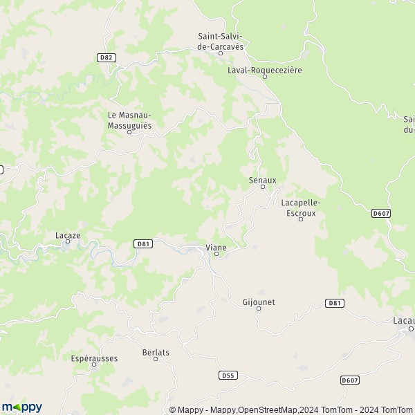 Plattegrond Viane : kaart van Viane (81530) en praktische info