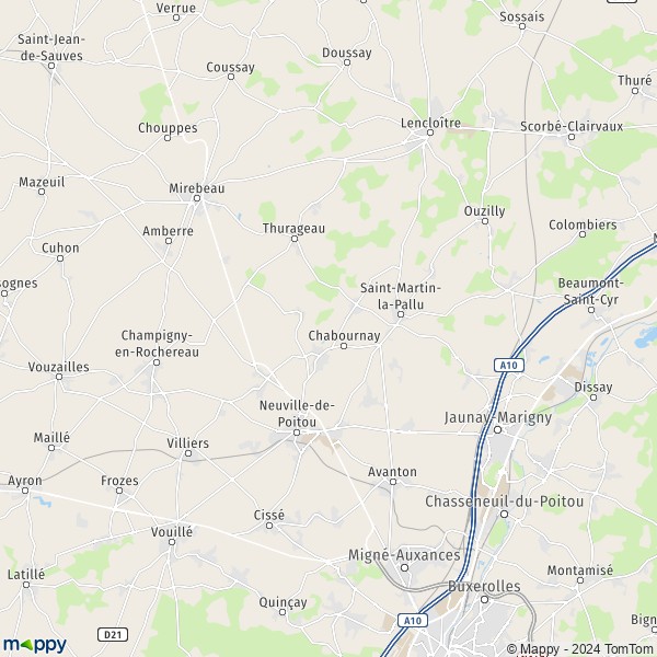 Plattegrond Vendeuvre-du-Poitou : kaart van Vendeuvre-du-Poitou (86380 ...