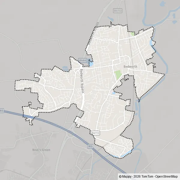 Plattegrond Bedworth : kaart van Bedworth, Nuneaton and Bedworth CV12 8 ...
