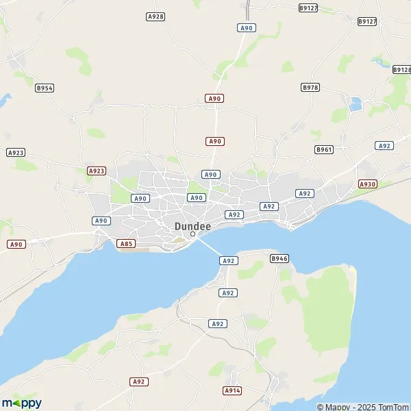 Plattegrond Dundee : kaart van Dundee, Dundee City DD1 2 en praktische info
