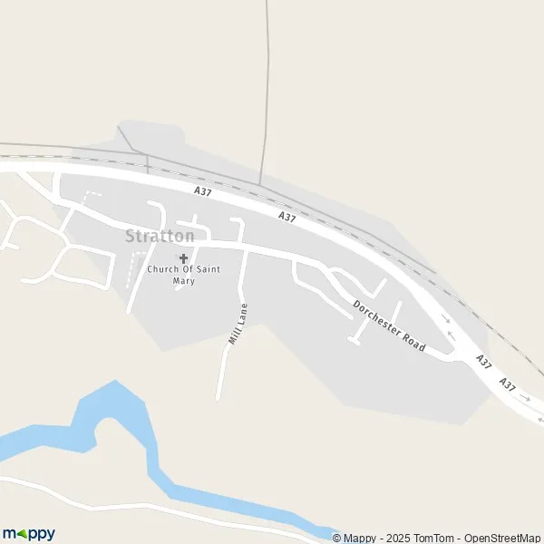 Plattegrond Stratton : kaart van Stratton, Dorset DT2 9 en praktische info