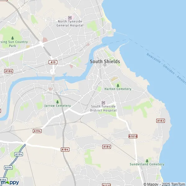 Plattegrond South Shields : kaart van South Shields (NE33 2) en ...