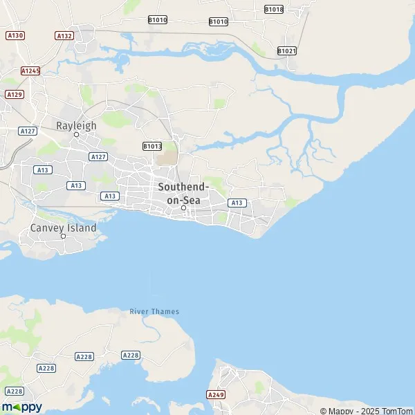 Plattegrond Southend-on-Sea : kaart van Southend-on-Sea (SS0 0) en ...