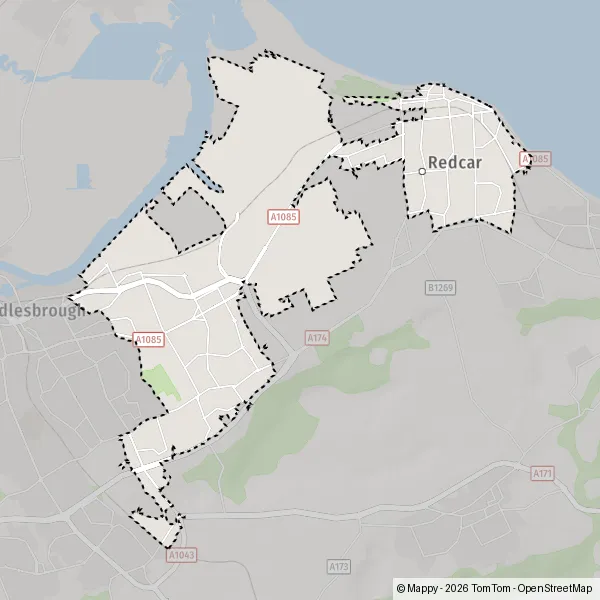 Plattegrond Redcar : kaart van Redcar, Redcar and Cleveland TS10 4 en ...