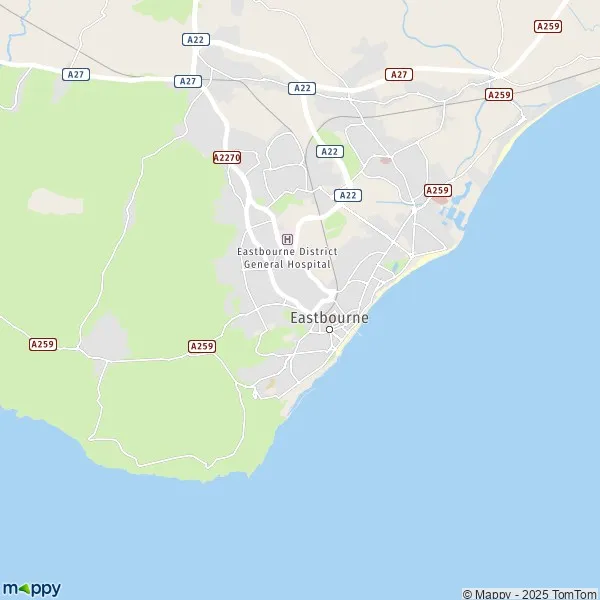 Plattegrond Eastbourne : kaart van Eastbourne (BN20 0) en praktische info