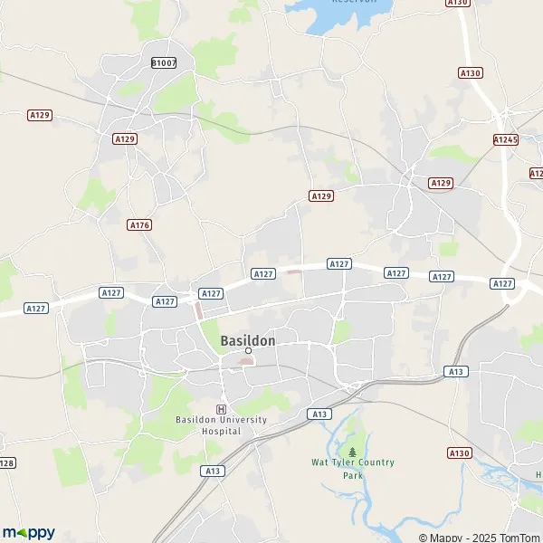 Plattegrond Basildon : kaart van Basildon (CM12 9) en praktische info